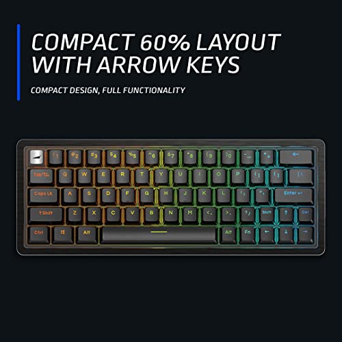 Mountain Everest 60 Compact RGB Gaming Keyboard - with Lubricated Hot-Swappable Mechanical Contacts and More Encore - US ANSI (Everest 60 | Touch 55, Quartz B)