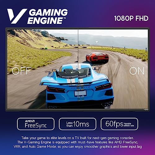 VIZIO 40-Inch Class D-Series Full HD LED 1080p Smart TV, V-Gaming Engine, AirPlay 2 and Chromecast Built-in + Free Wall Mount (No Stands) - D40f-J09 (Renewed)