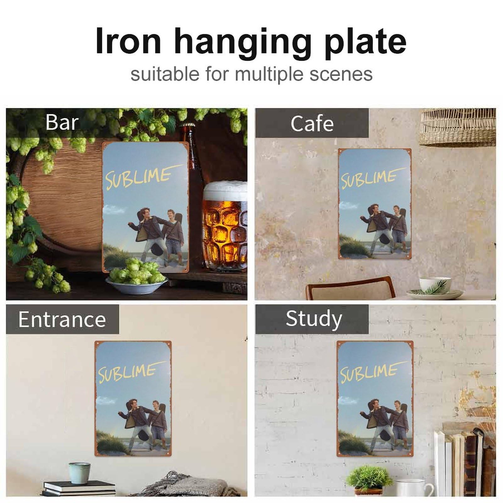 Sublime Movie Poster Tin Sign Cafe bar Home Wall Art Decoration Retro Metal Tin Sign 8x12 inch