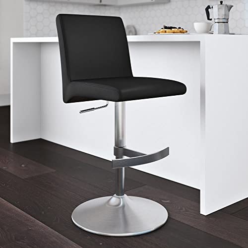 Zuri Furniture Modern Coveteur Adjustable Height Swivel Bar Stool in Black