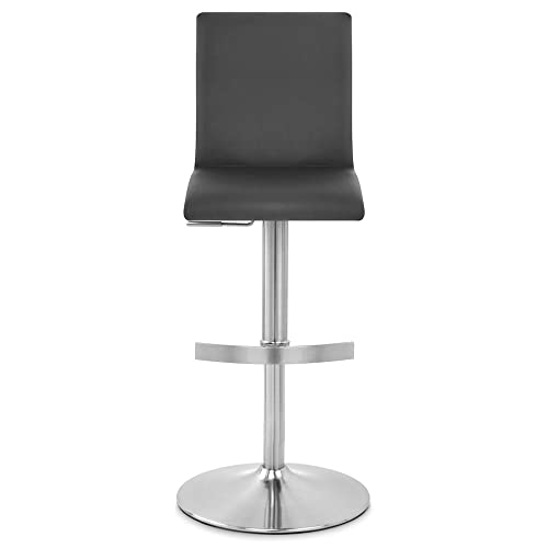 Zuri Furniture Modern Coveteur Adjustable Height Swivel Bar Stool in Black