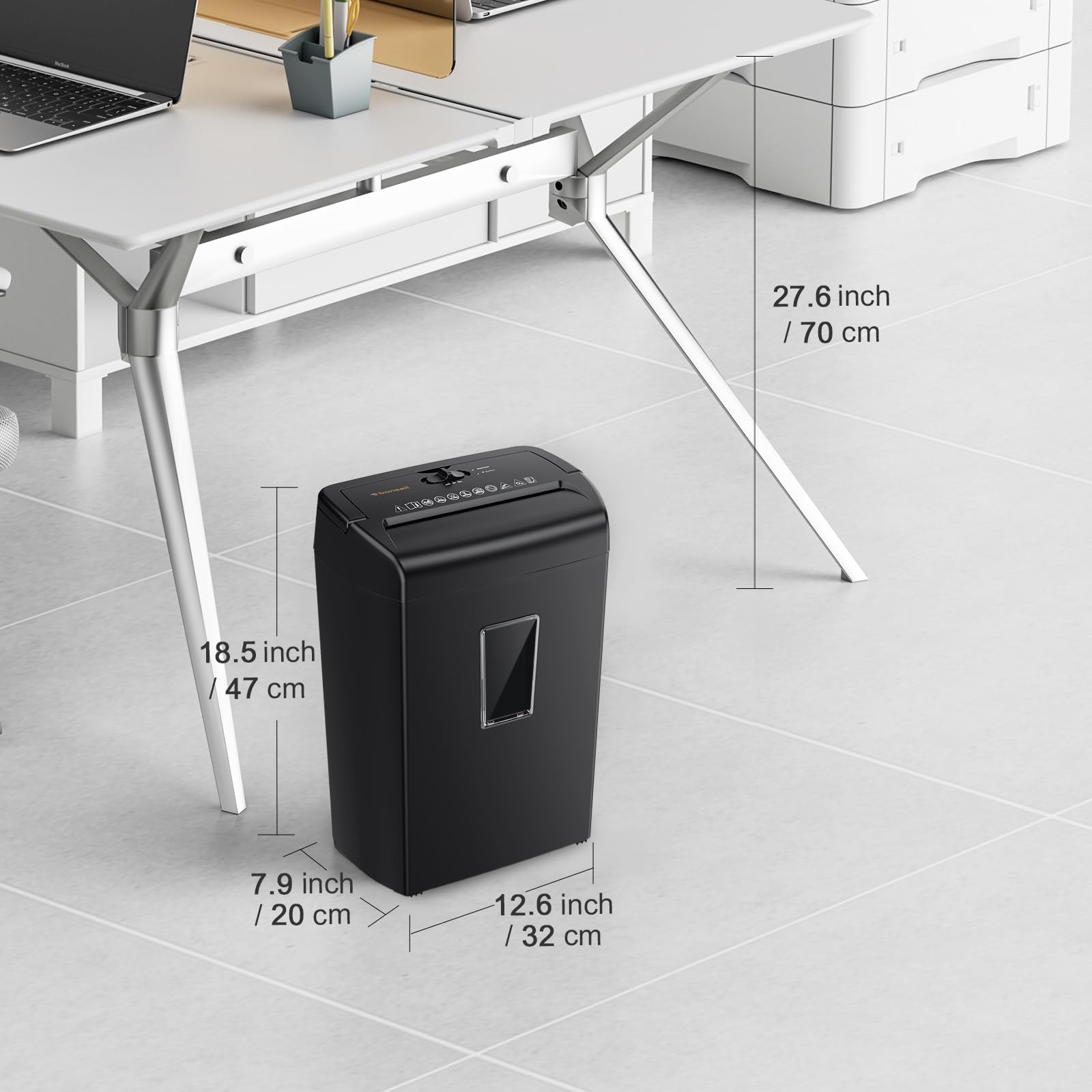 Bonsaii 10-Sheet Cross Cut Paper Shredder, 5.5 Gal Home Office Heavy Duty Shredder for Credit Card, Staple, Clip with Transparent Window(C209-D)