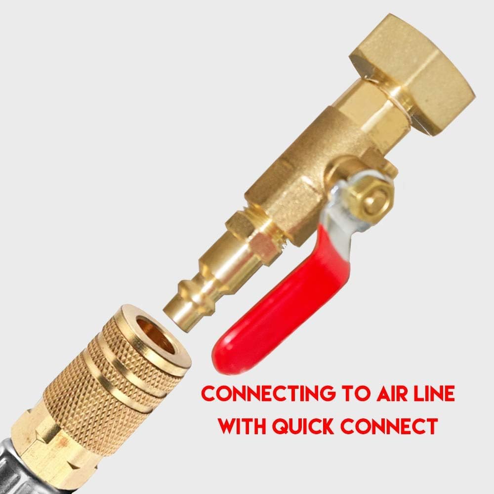 HQMPC RV Winterize Adapter Blowout Adapter 1/4" Quick Connect Plug with 3/4" GHT Female Ball Valve and Male for RV, Travel Trailer, Boat, Camper, Cabins +Extra 2 PTFE Tapes+ Gaskets