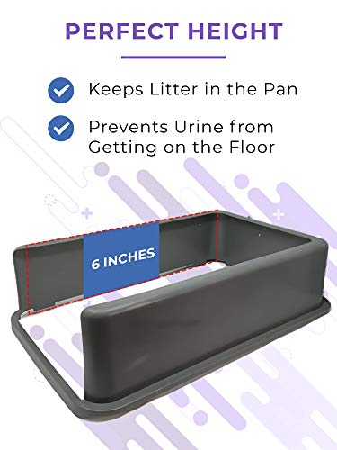 iPrimio Enclosed Sides Stainless Steel Cat XL Litter Box Keep Litter In the Pan - Never Absorbs Odor, Stains, or Rusts - No Residue Build Up - Easy Cleaning Litterbox Designed by Cat Owners - Patented