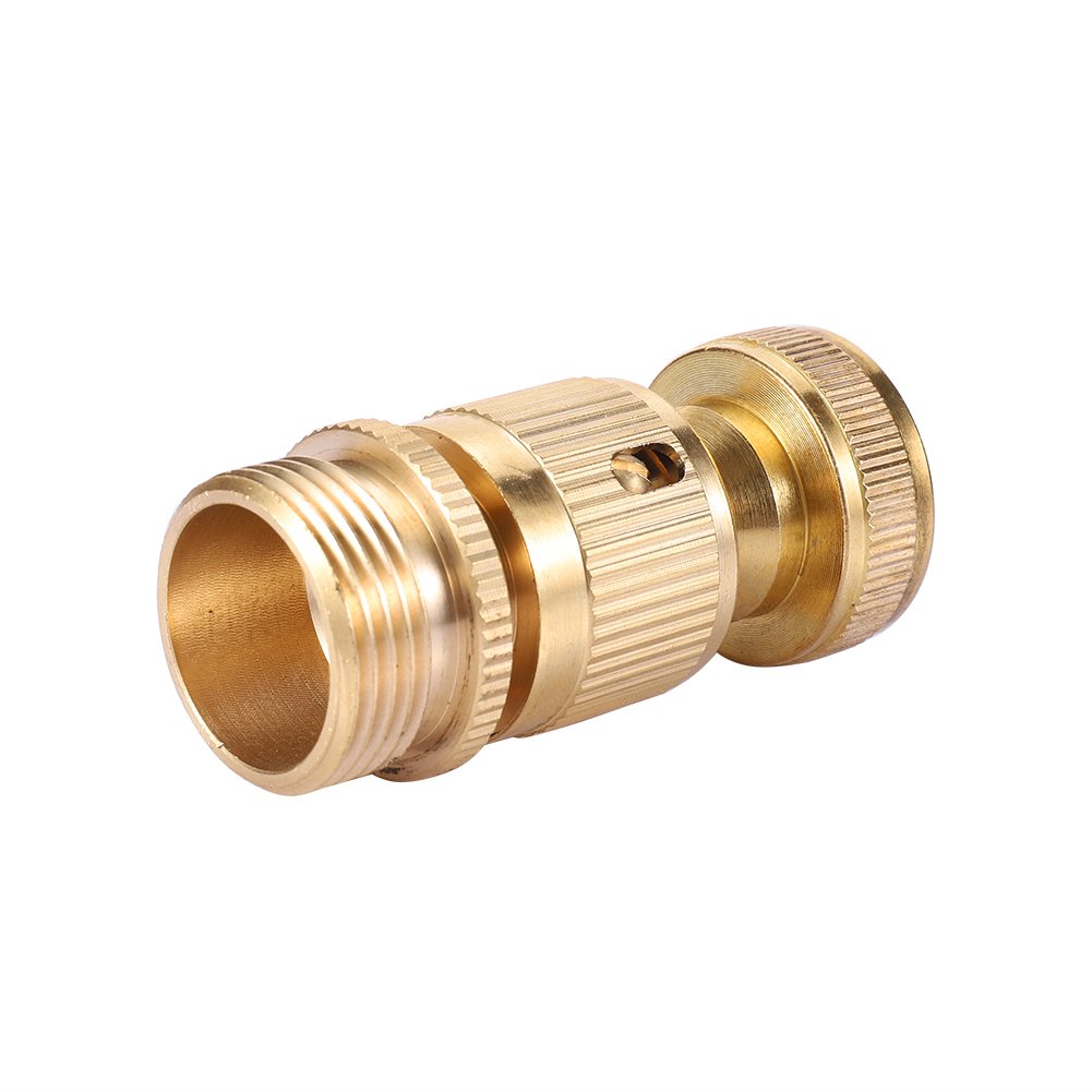 2Sets Garden Hose Quick Connector 3/4 inch GHT Brass Easy Connect Fitting - Quick Disconnect Hose Fittings Male and Female