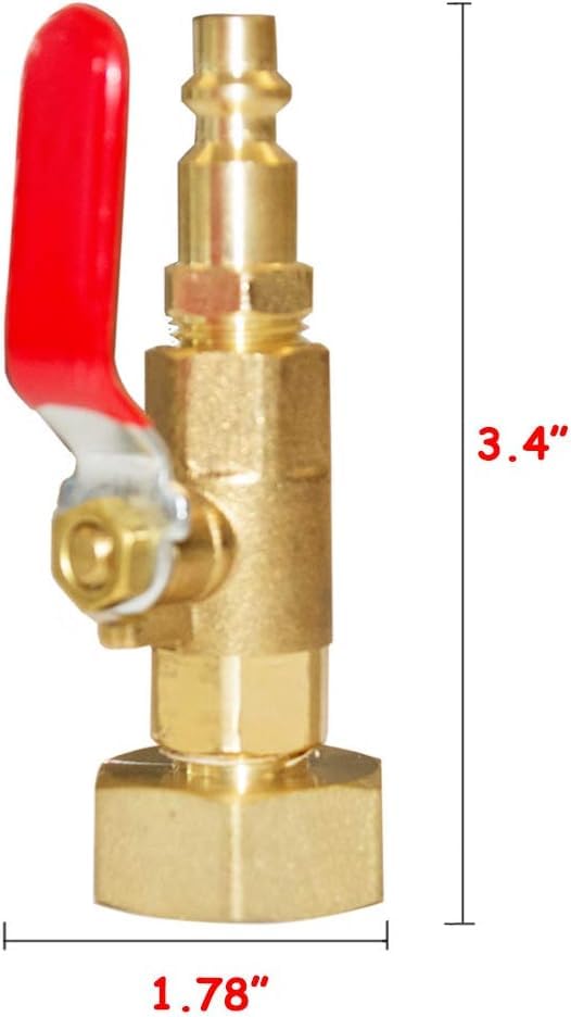 HQMPC RV Winterize Adapter Blowout Adapter 1/4" Quick Connect Plug with 3/4" GHT Female Ball Valve and Male for RV, Travel Trailer, Boat, Camper, Cabins +Extra 2 PTFE Tapes+ Gaskets