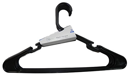 Mainstay 10-Pack Black Plastic Hangers
