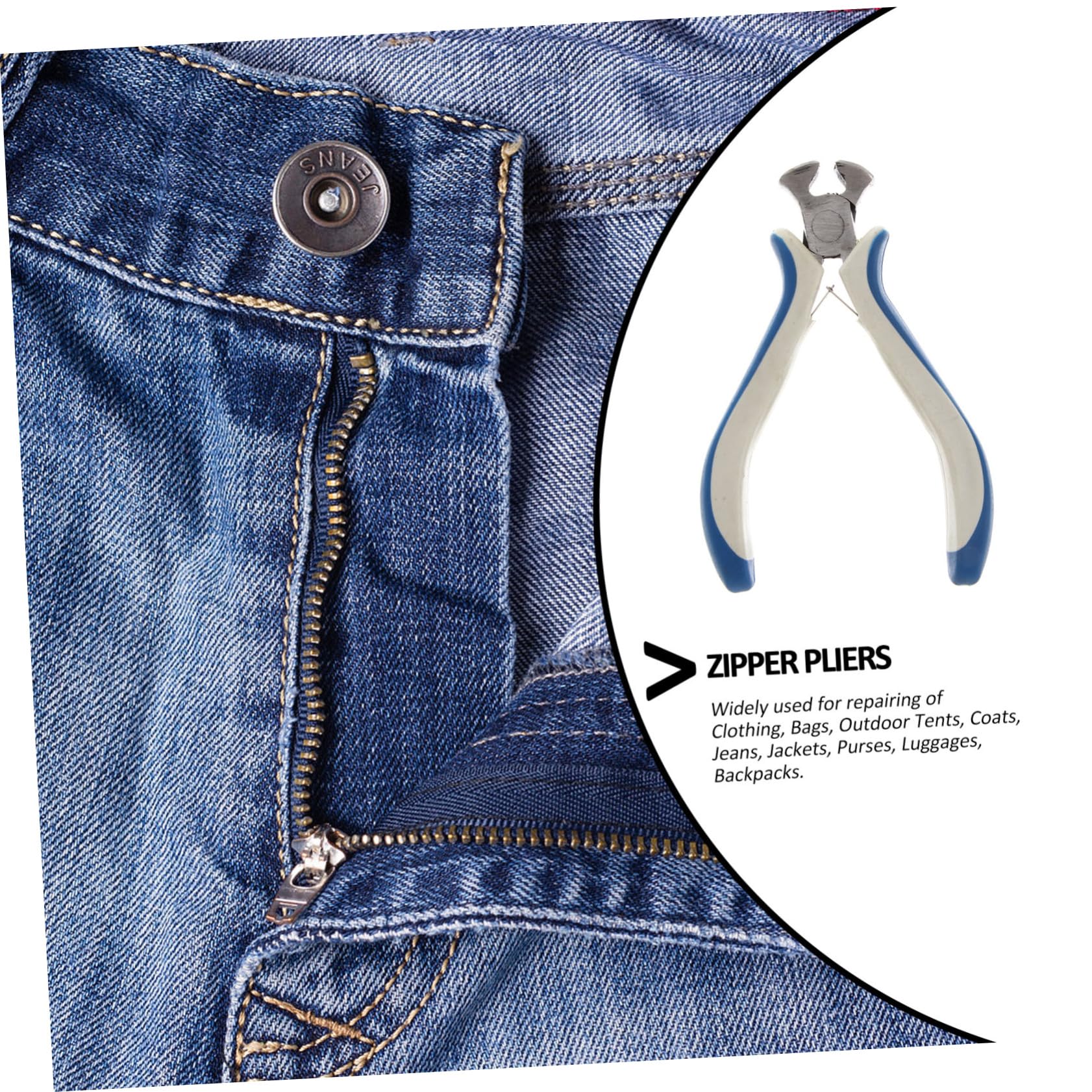 SEWACC Zipper Pliers for Install Tail Gear Slotted Pliers for Outdoor Tents Clothing Bags Sturdy Tool Random Color