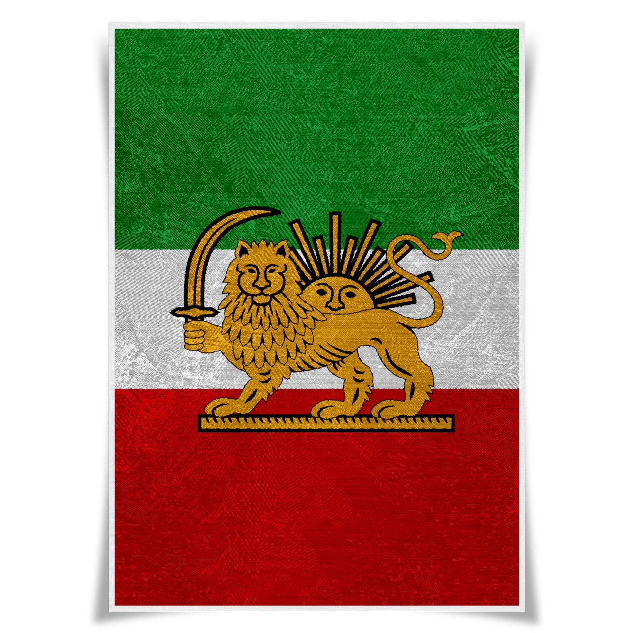 Nice Captain Early Modern Country Flag Poster Historical Flag Prints A3 Size Wall Art Home Decor (Sublime State of Persia)