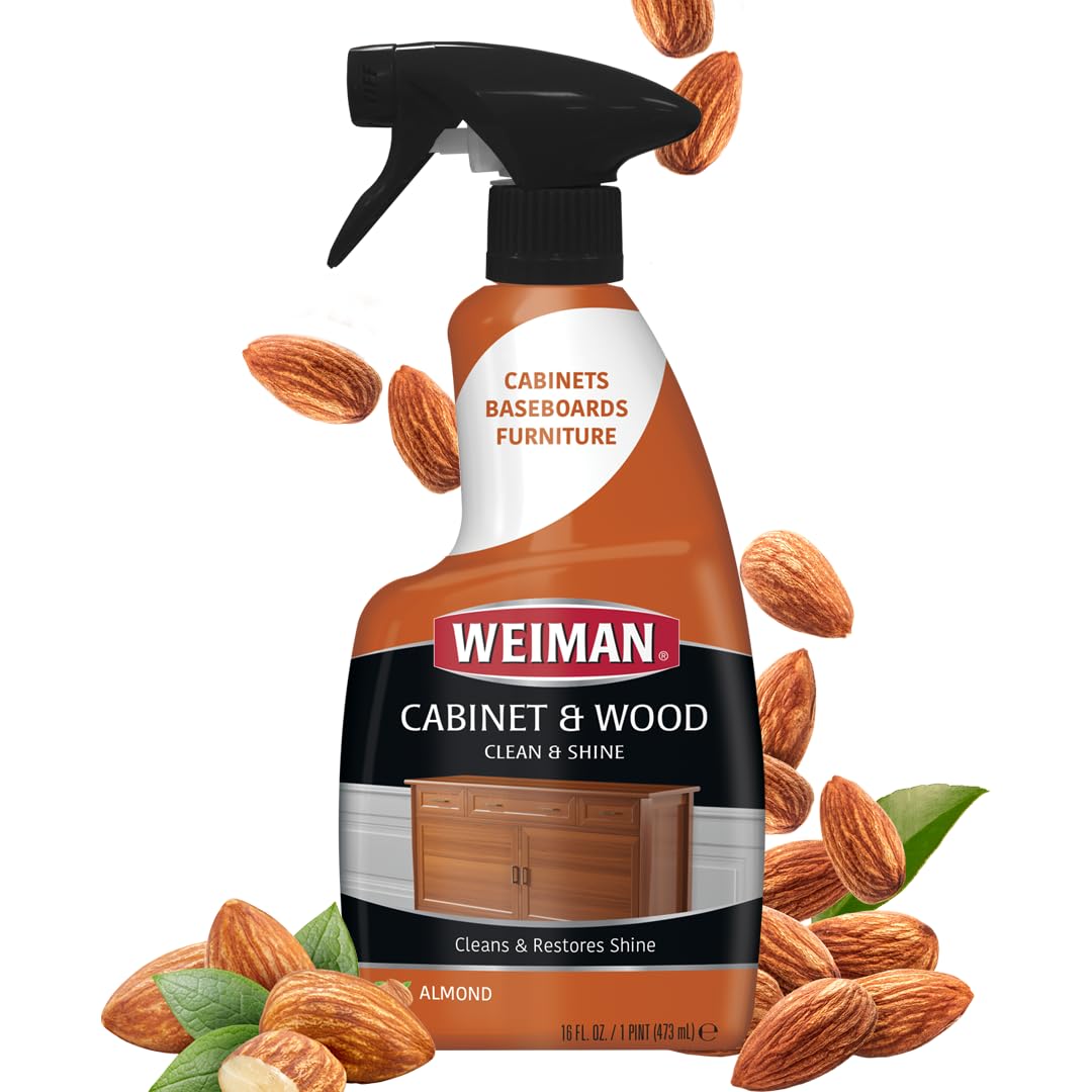 Weiman Cabinet & Wood Clean & Shine Clean and Protect Spray - For Wood Cabinets, Furniture, Tables, Baseboards, Trim and more! 16 oz, 2 PACK