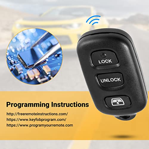 Keyless Entry Remote Control Car Key Fob Compatible with 1999 - 2009 Toyota 4Runner 2001-2007 Toyota Sequoia Key Replacement FCC ID HYQ12BBX HYQ12BAN (2 Pack)
