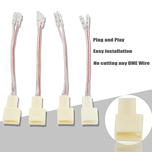 RED WOLF Car Door Speaker Wiring Harness Adapter Connector Plug Replacement for 2000-2019 Toyota Camry 4Runner Tacoma RAV4 Scion, Subaru 2012-2019, Mitsubishi 2002-2020 4PC