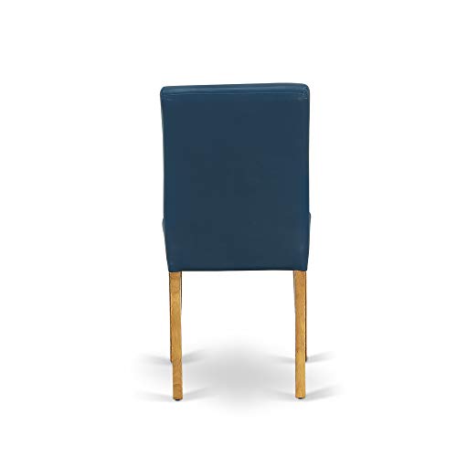 East West Furniture CAAB7-OAK-55 7Pc Rectangle 60" Dining Table And 6 Parson Chair With Oak Leg And Pu Leather Color Oasis, 7 Pieces