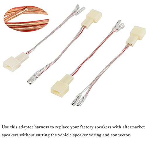 RED WOLF Car Door Speaker Wiring Harness Adapter Connector Plug Replacement for 2000-2019 Toyota Camry 4Runner Tacoma RAV4 Scion, Subaru 2012-2019, Mitsubishi 2002-2020 4PC