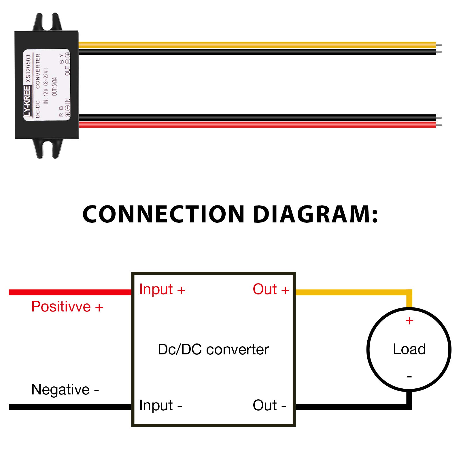 Weewooday Direct Current Converter 12v to 5v 3a 15w Buck Converter Module, Reduced Voltage Regulator Car Power Output Power Adapter, Wire Interface(3 Pieces)