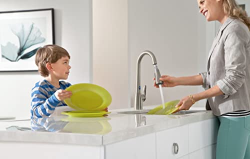 Moen Arbor Spot Resist Stainless Motionsense Two-Sensor Touchless Kitchen Faucet Featuring Power Clean, One-Handle Kitchen Sink Faucets with Pull Down Spray Head, 7594ESRS