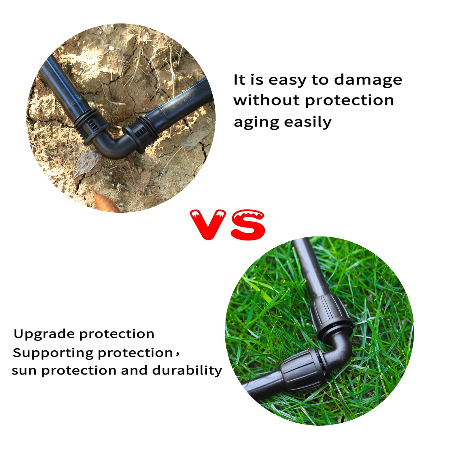 1/2 inch Irrigation Fittings Elbow Connectors For (1/2" ID x0.6-0.63" OD) 16mm Drip Tubing Barbed Connectors-10 Pcs/pack