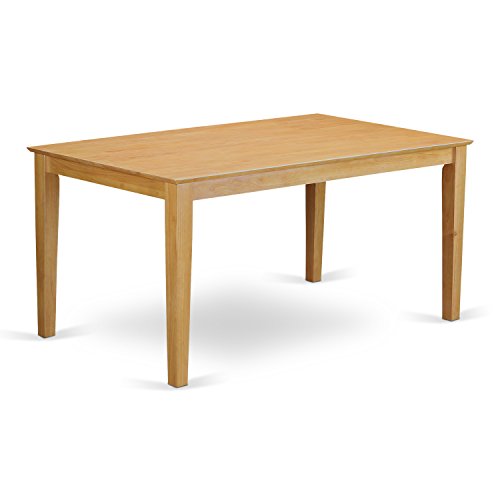 East West Furniture CAAB7-OAK-55 7Pc Rectangle 60" Dining Table And 6 Parson Chair With Oak Leg And Pu Leather Color Oasis, 7 Pieces