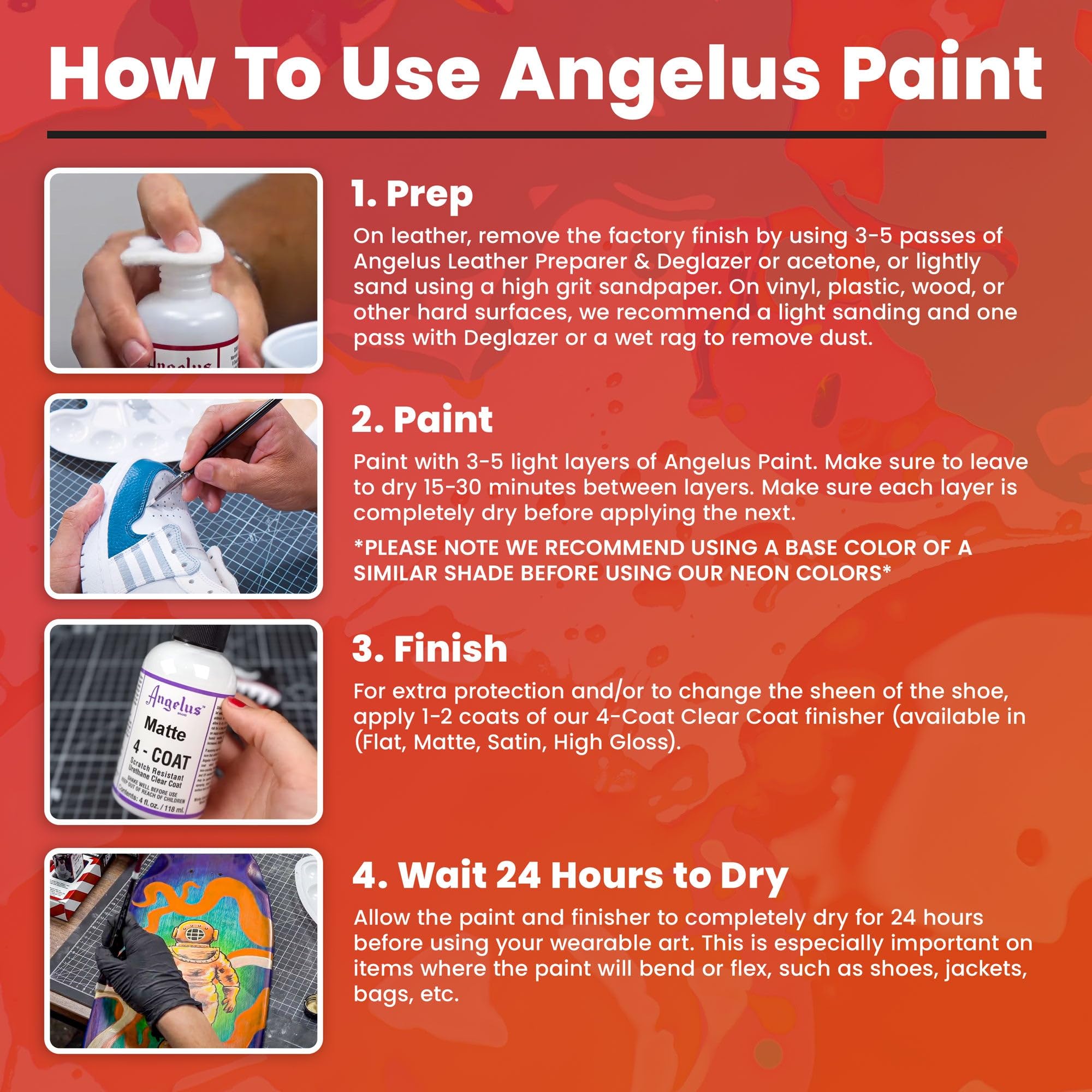 Angelus Acrylic Leather Paint, White, 1 oz