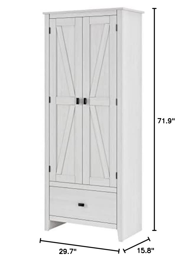 Ameriwood HOME SystemBuild Farmington 30 inch Wide Storage Cabinet, Ivory Pine
