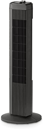 Mainstay 28β Black Tower Fan Model FZ10-19MB for Space Saving Slim Design Saves Energy (Renewed) (Black)