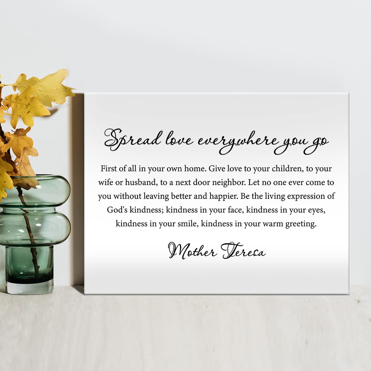 OEWD Inspirational Spread Love Everywhere You Go Canvas Wall Art Poster Print Gift, Motivational Quote Painting Ready to Hang Home Decor (11.5" x 15")