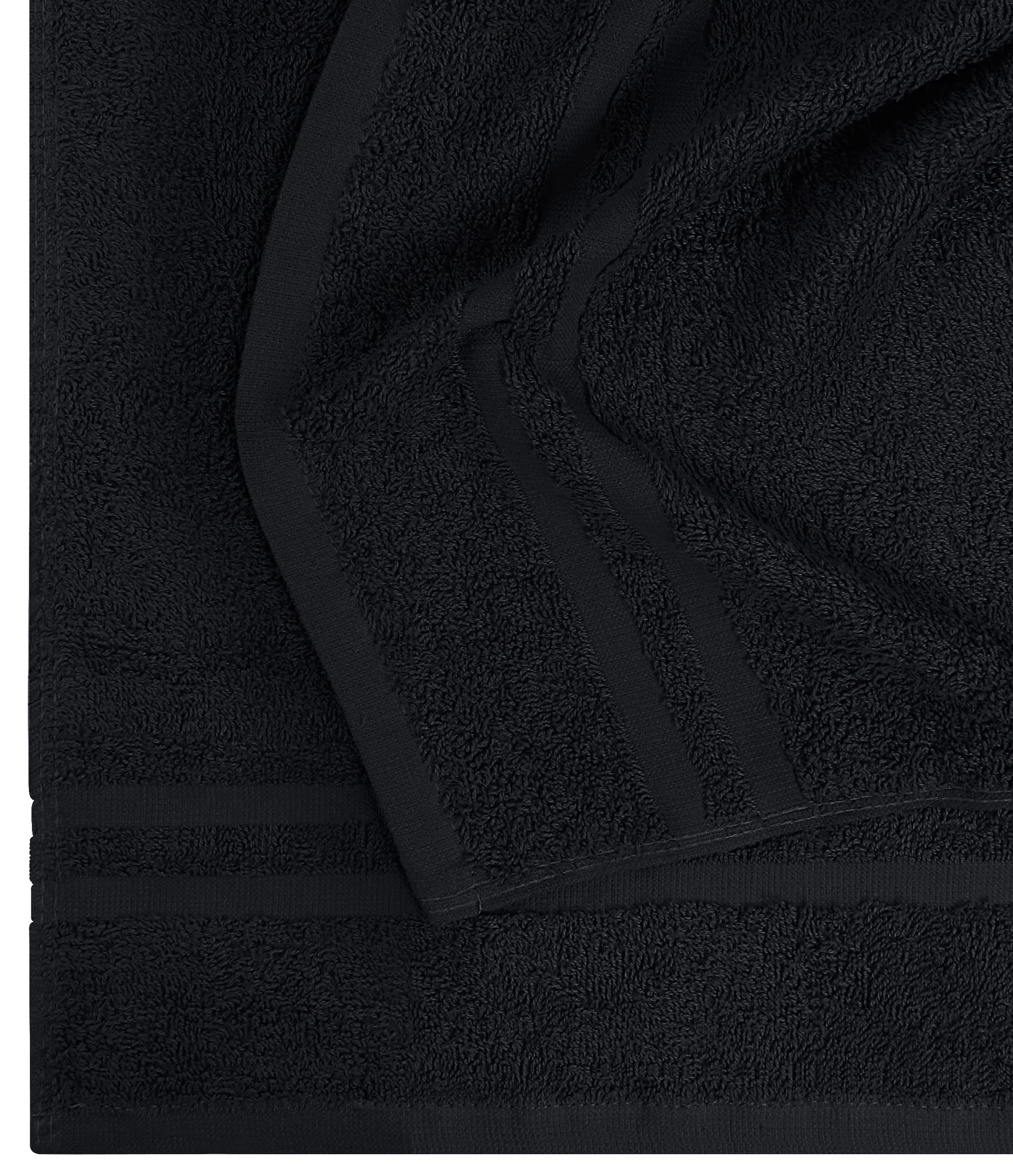 Utopia Towels Cotton Bleach Proof Salon Towels (16x27 inches) - Bleach Safe Gym Hand Towel (24 Pack, Black)