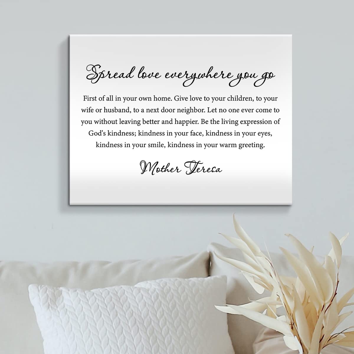 OEWD Inspirational Spread Love Everywhere You Go Canvas Wall Art Poster Print Gift, Motivational Quote Painting Ready to Hang Home Decor (11.5" x 15")