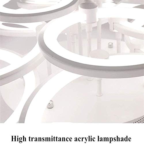 LED Dimmable Ceiling Light Modern Ring Circle Flush Mount Ceiling Lamp Acrylic Lampshade Chandelier Bedroom Kitchen Living Room Interior Decorative Lighting Fixture,8 rings/41.73×30.7×7.5in/120w