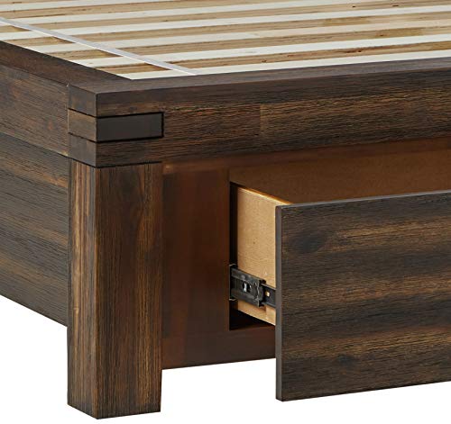 Modus Furniture Solid-Wood Bed, Queen, Meadow - Brick Brown