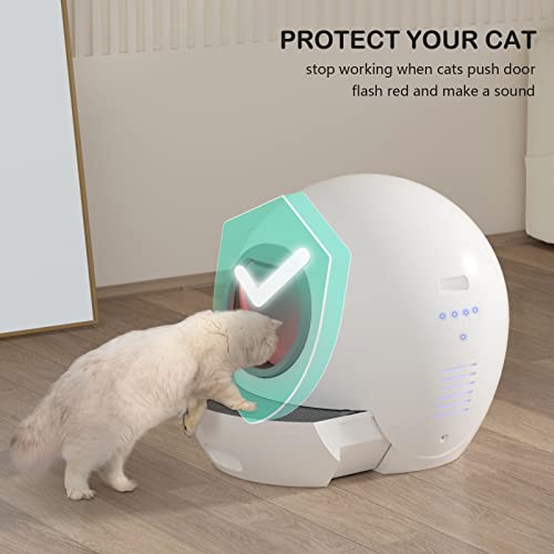 KungFuPet Self-Cleaning Cat Litter Box, Automatic Cat Litter Box APP Control Smart Large Litter Box for Multiple Cats Safety Protection Odor Removal [Upgrade Version]