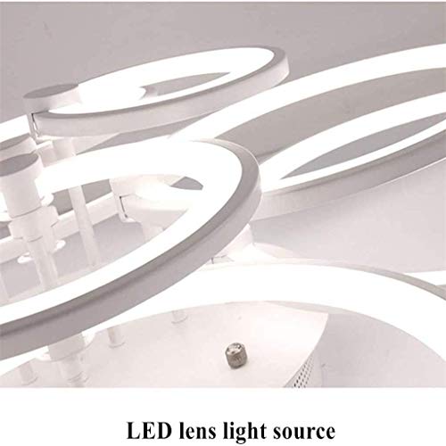 LED Dimmable Ceiling Light Modern Ring Circle Flush Mount Ceiling Lamp Acrylic Lampshade Chandelier Bedroom Kitchen Living Room Interior Decorative Lighting Fixture,8 rings/41.73×30.7×7.5in/120w