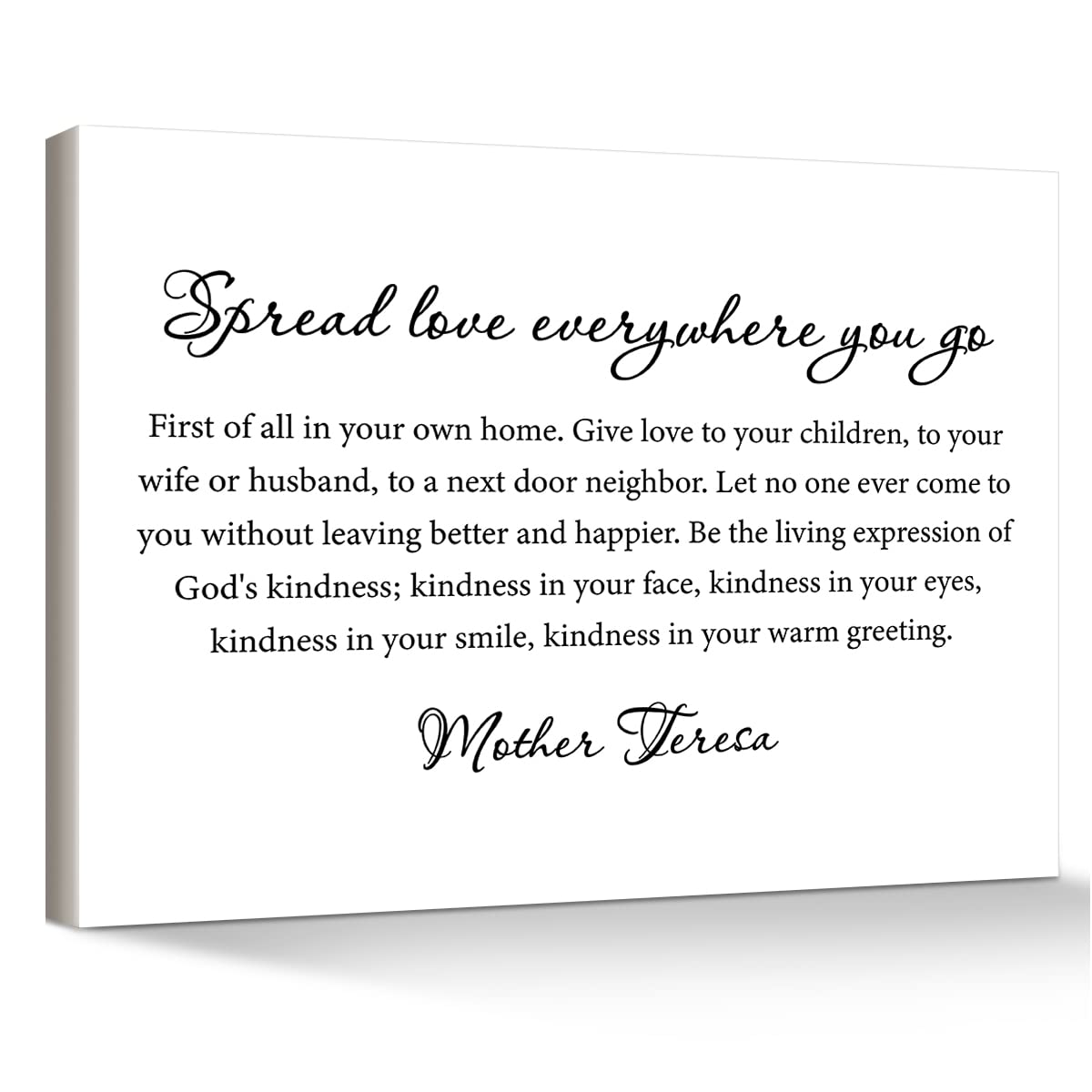 OEWD Inspirational Spread Love Everywhere You Go Canvas Wall Art Poster Print Gift, Motivational Quote Painting Ready to Hang Home Decor (11.5" x 15")