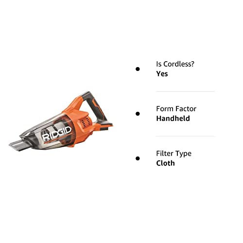 18V Hand Vacuum with Crevice Nozzle, Utility Nozzle and Extension Tube