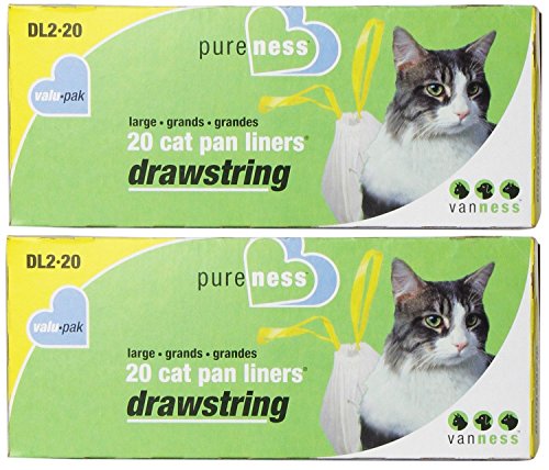 Large Drawstring Valu-Pak Cat Pan Liners, 20 Count (Pack of 2) Total 40
