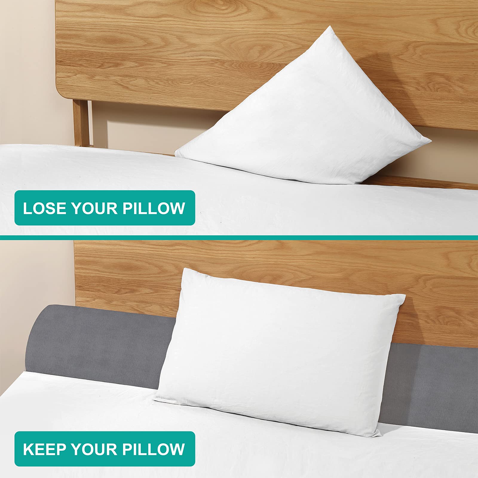 Vekkia King(76"x10"x6") Bed Wedge Pillow/Bed Wedge Mattress Filler/Bed Headboard Pillow Wedge,Close Gap (0-6") Between Your Headboard and Mattress or Bed Without Headboard(Gray)
