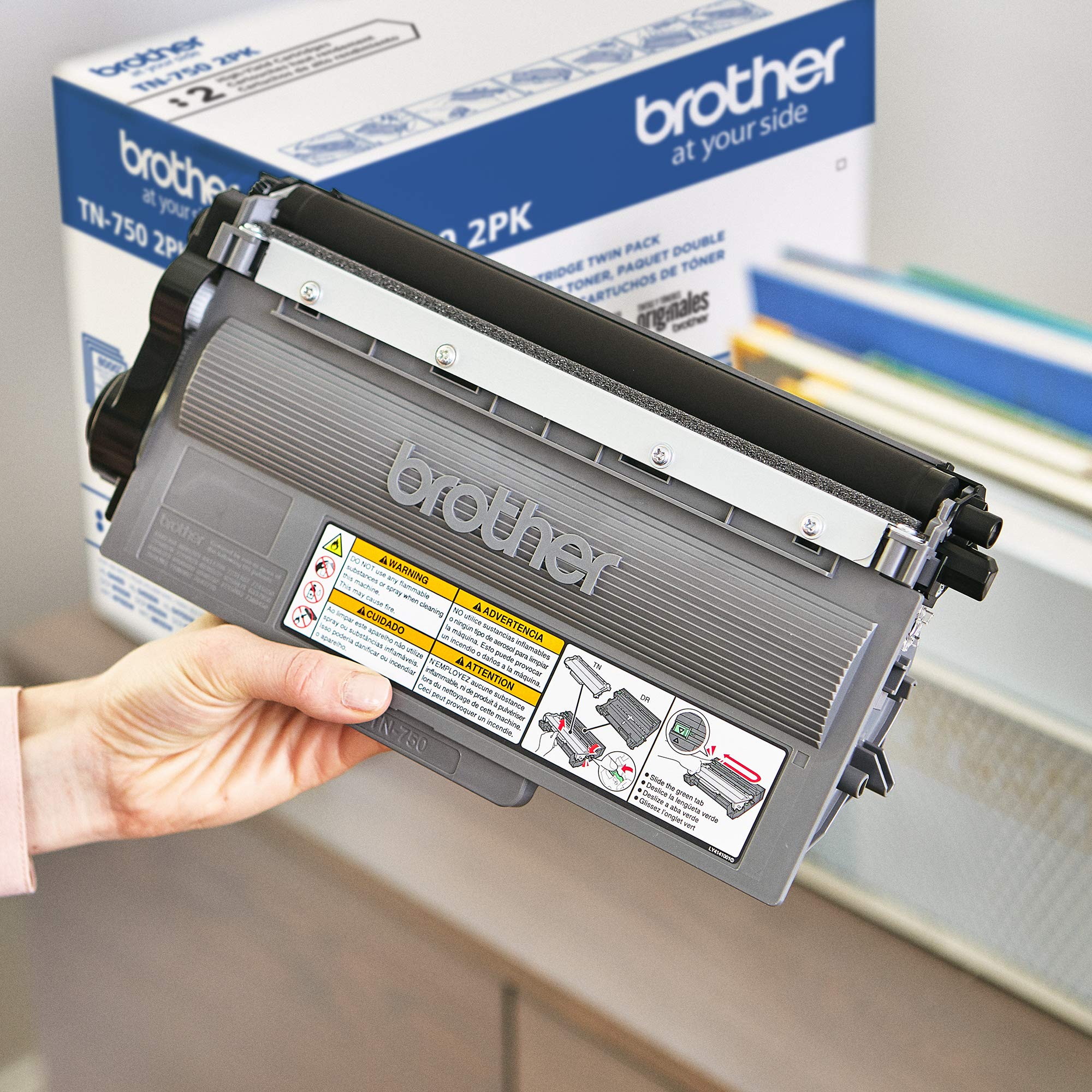 Brother Genuine High-Yield Black Toner Cartridge Twin Pack TN750 2PK (TN7502PK)