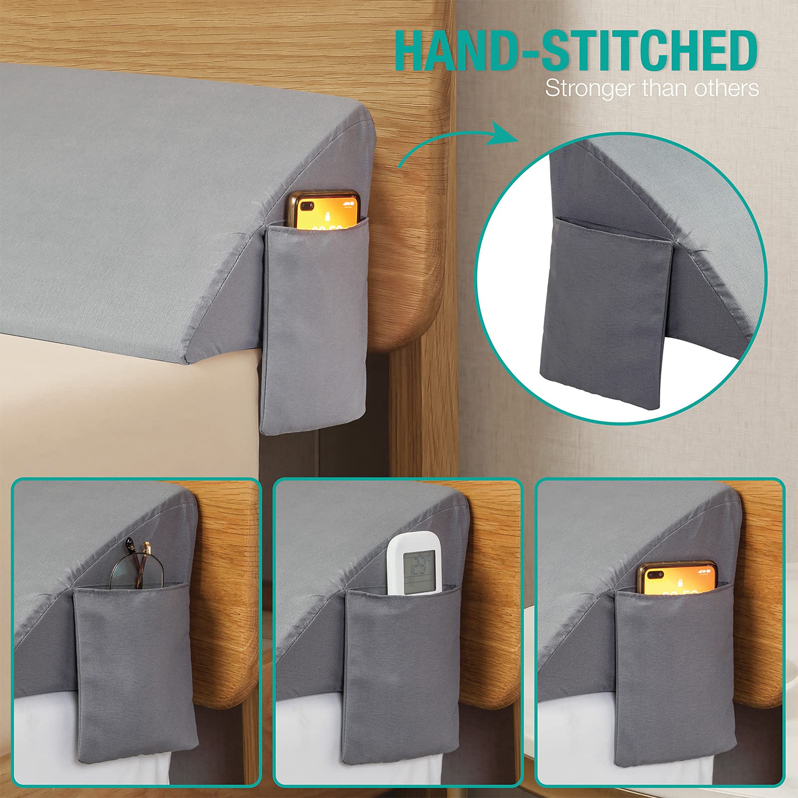 Vekkia King(76"x10"x6") Bed Wedge Pillow/Bed Wedge Mattress Filler/Bed Headboard Pillow Wedge,Close Gap (0-6") Between Your Headboard and Mattress or Bed Without Headboard(Gray)