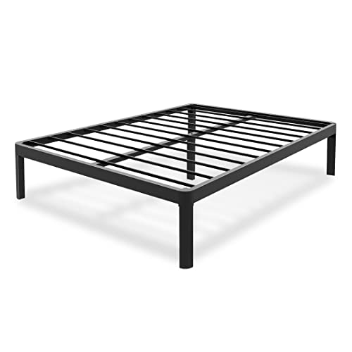 Yitong Angel 14 Inch Queen Bed Frame with Round Corner Edge Legs, 3500 lbs Heavy Duty Metal Platform Bed Frame Queen Size, Steel Slats Support/No Box Spring Needed/Noise Free/Non-Slip