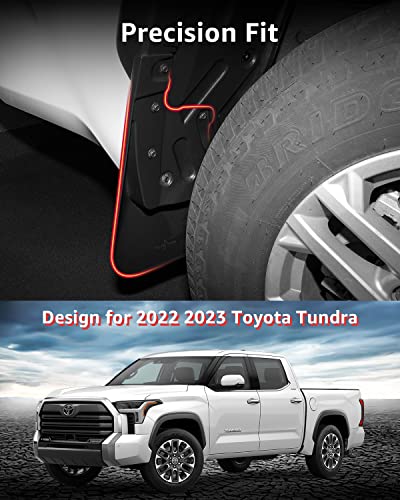 RefitEco Mud Flaps for 2022 2023 Toyota Tundra Accessories All Weather Guard Mud Guards Splash Front & Rear 4pcs Set