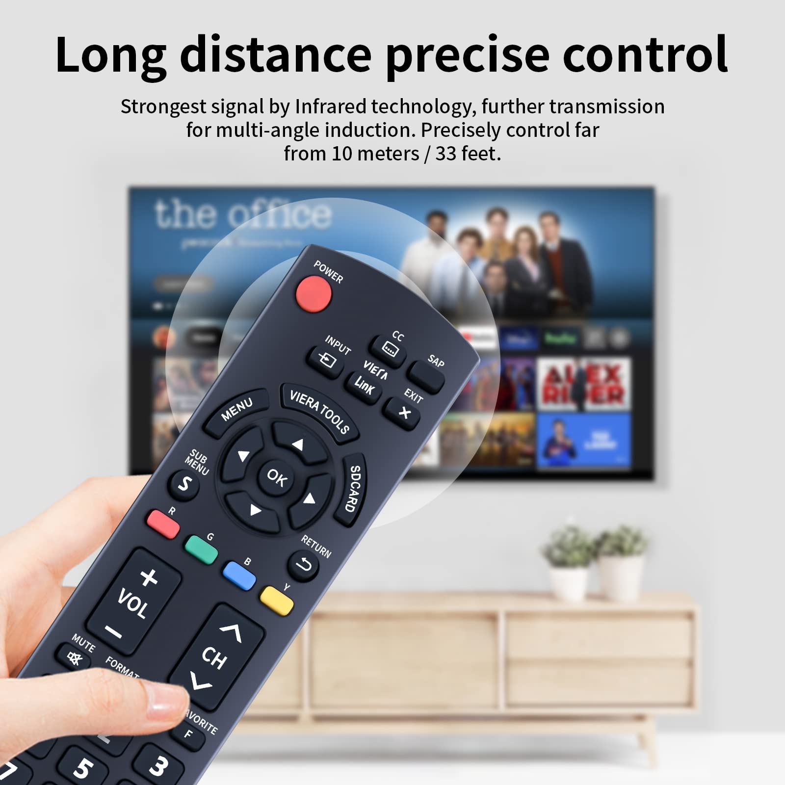 PZL N2QAYB000485 Replacement for Panasonic TV Remote Control TH-42LRU20 TC-42PX34 TC-P50X2 TC-P54S2 TH-32LRH30U TH-32LRU30 TC-P65S2 TH-32LRU20 TH-42LRU50 TH-37LRU50 TC-P50U2 TC-P58S2 TH-37LRU20