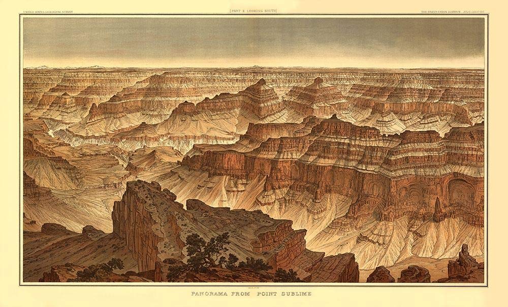 Posterazzi PDXAZGR0003LARGE Grand Canyon, Point Sublime Arizona 1882 Bien Poster Print, 36 x 21, Multicolor
