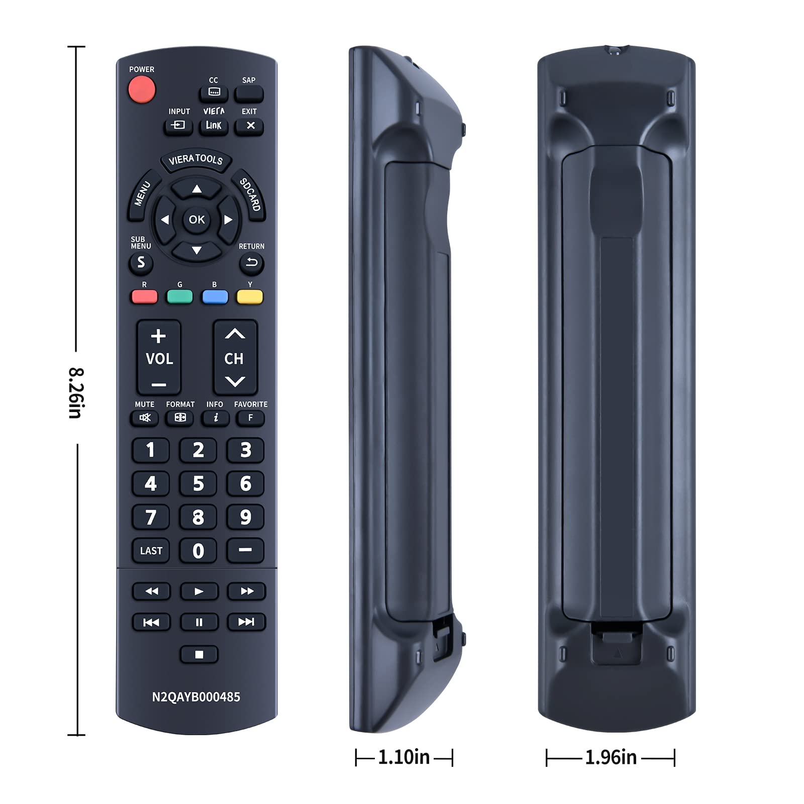 PZL N2QAYB000485 Replacement for Panasonic TV Remote Control TH-42LRU20 TC-42PX34 TC-P50X2 TC-P54S2 TH-32LRH30U TH-32LRU30 TC-P65S2 TH-32LRU20 TH-42LRU50 TH-37LRU50 TC-P50U2 TC-P58S2 TH-37LRU20