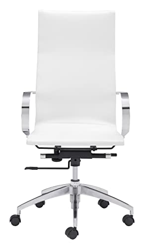 Zuo Glider Hi Back Office Chair, White