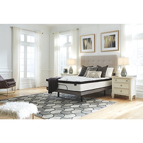 Signature Design by Ashley Chime 12 Inch Plush Hybrid Mattress, CertiPUR-US Certified Foam, Queen White