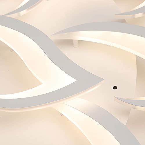 OKES Modern Ceiling Light,dimmable led Ceiling lamp Fixture with Remote Control,12 Acrylic Petal Flush Mount Chandelier Light for Dining Room,Bedroom,Living Room,kitchen/3000-6000K