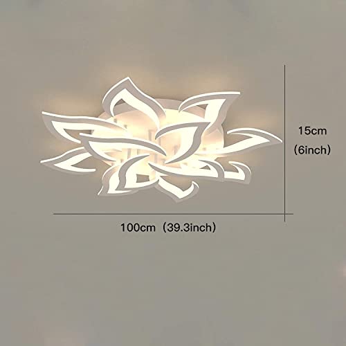 OKES Modern Ceiling Light,dimmable led Ceiling lamp Fixture with Remote Control,12 Acrylic Petal Flush Mount Chandelier Light for Dining Room,Bedroom,Living Room,kitchen/3000-6000K