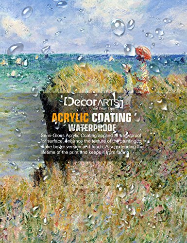 DECORARTS - The Cliff Walk At Pourville, Claude Monet Art Reproduction. Giclee Canvas Prints Wall Art for Home Decor 24x20