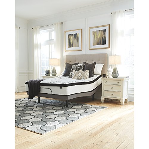 Signature Design by Ashley Chime 12 Inch Plush Hybrid Mattress, CertiPUR-US Certified Foam, Queen White
