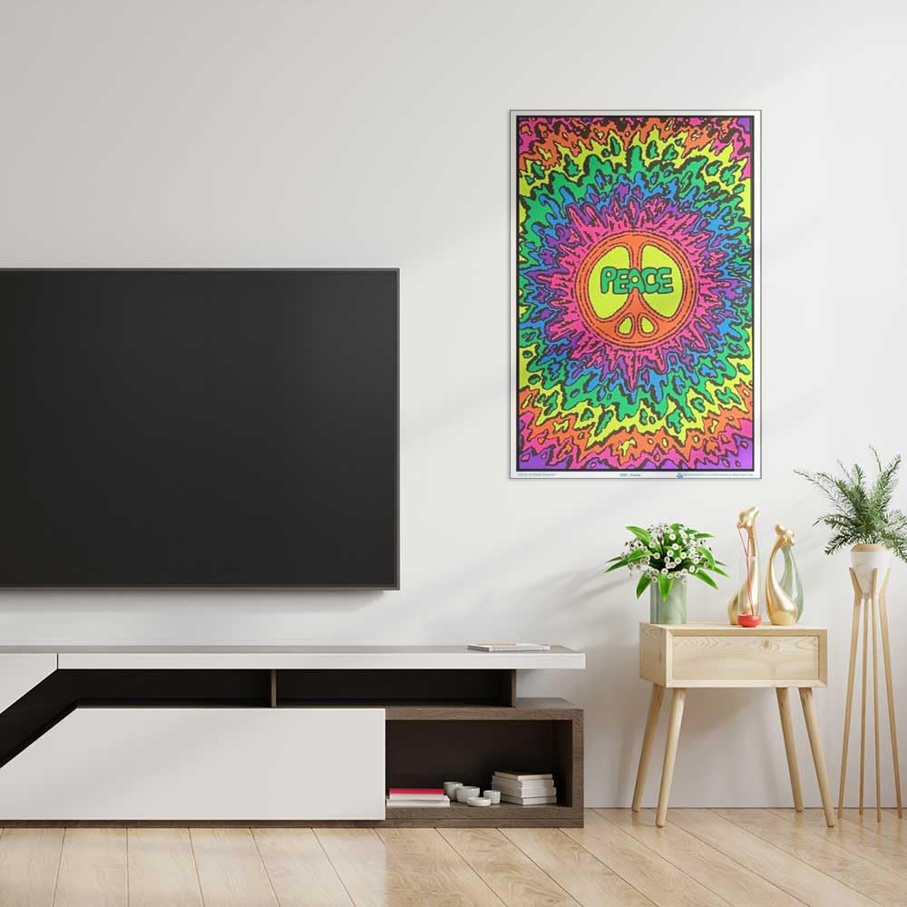 Psychedelic Peace - Flocked - Blacklight Poster - 23" x 35"